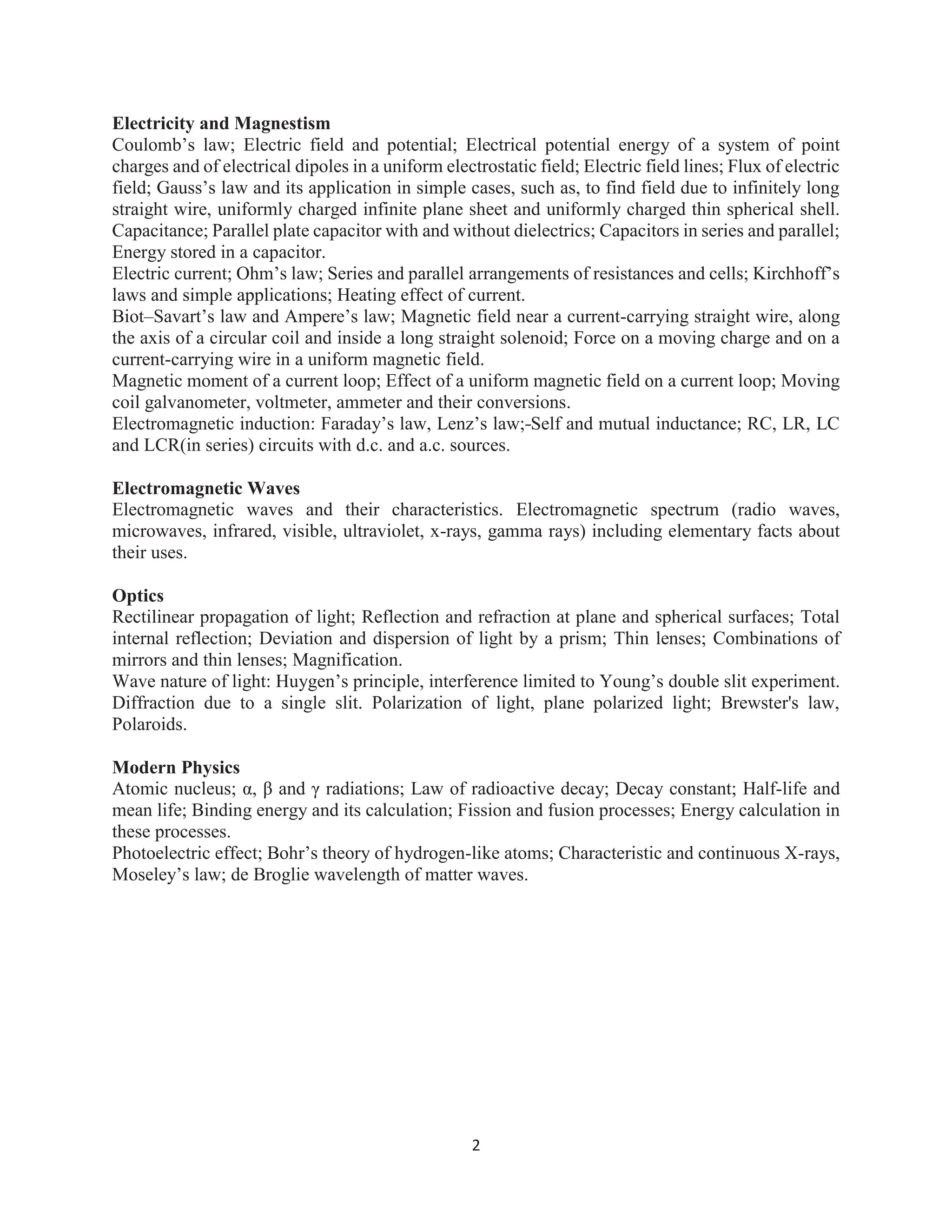 jee-advanced-2024-syllabus.pdf for competition. | PDF | Free Download