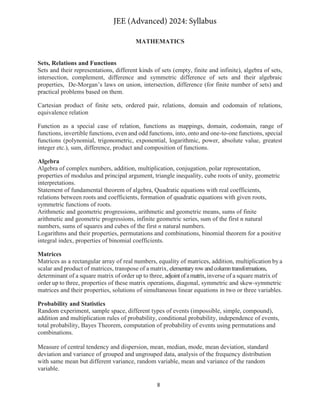 jee-advanced-2024-syllabus.pdf for competition. | PDF | Free Download