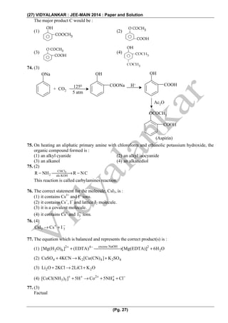 Jee main-2014-question-paper-and-solution | PDF