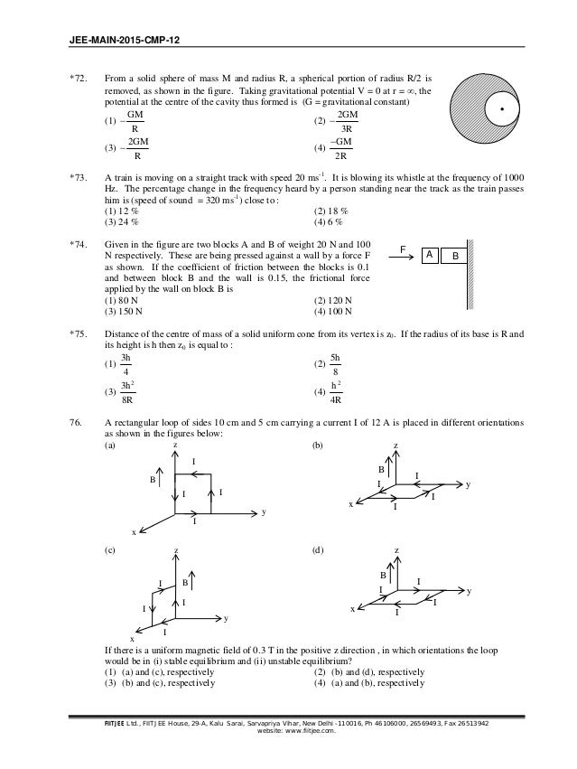 Jee Main 2015 Question Paper With Solution pdf jee-main-2015-question-paper-with-solution-pdf