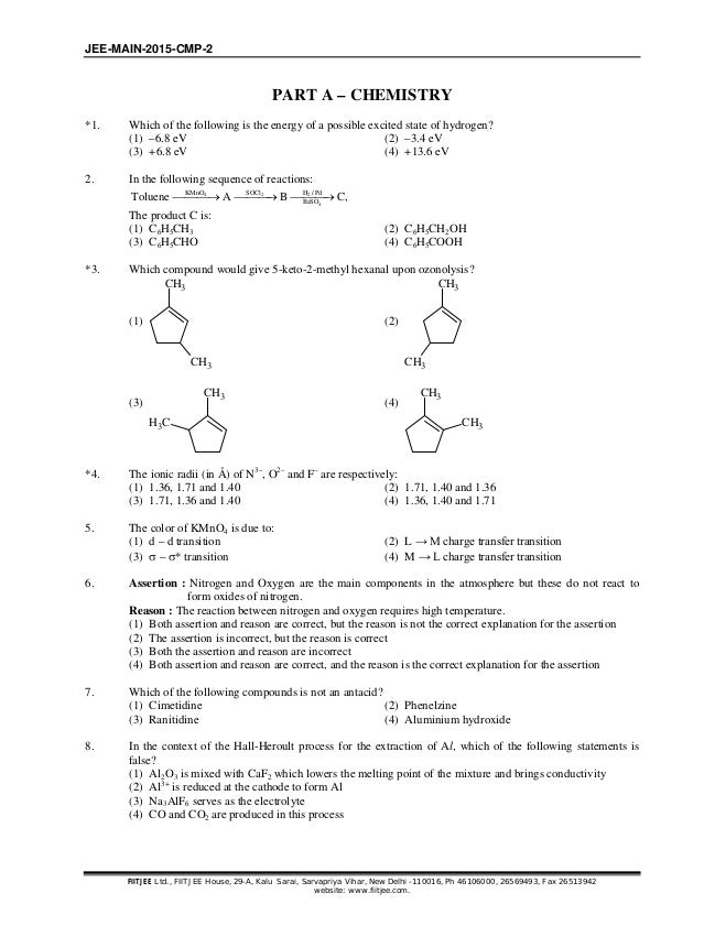 Jee Main 2015 Question Paper With Solution pdf jee-main-2015-question-paper-with-solution-pdf