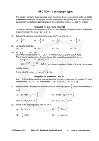 Prerna Jee Advanced 2013 maths- Paper 2 | PDF