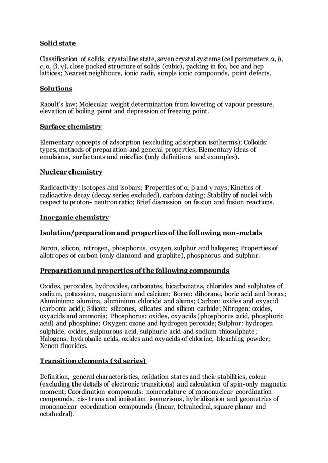 Jee advanced syllabus 2020 | DOCX | Science