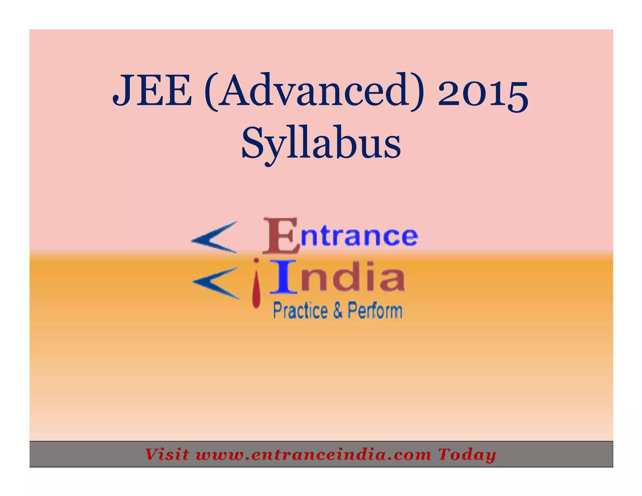 Jee advanced syllabus by entranceindia | PDF