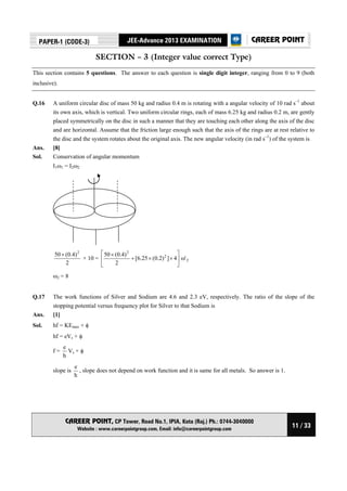 Career Point JEE Advanced Solution Paper1 | PDF