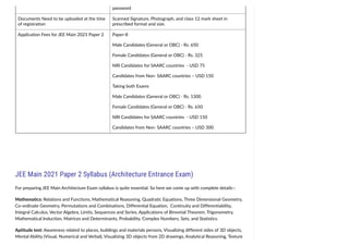 Jee architecture exam dates | PPT