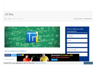 Jee architecture syllabus testprepkart | PPT