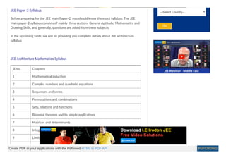 Jee architecture syllabus testprepkart | PPT