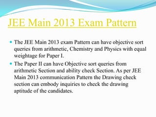 Jee main 2013 overview | PPTX