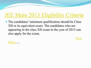 Jee main 2013 overview | PPTX
