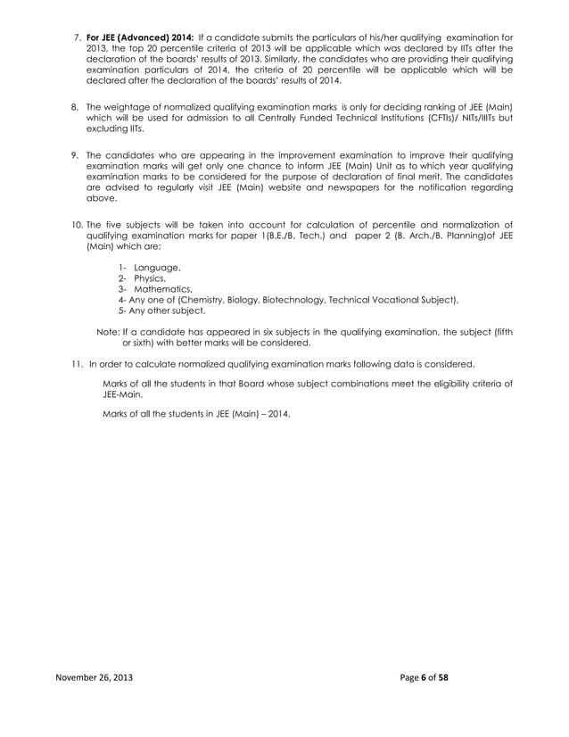 Jee main 2014 normalisation procedure | PDF