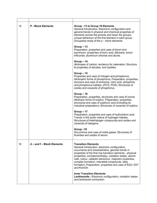 JEE Main 2014 Syllabus for Chemistry | PDF | Chemistry | Science