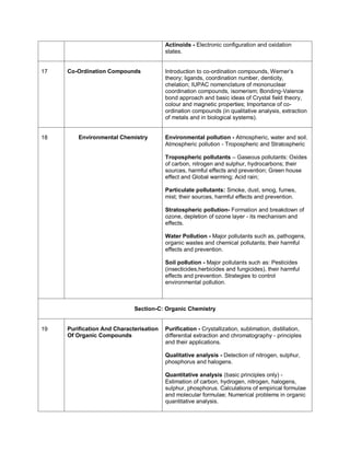 JEE Main 2014 Syllabus for Chemistry | PDF
