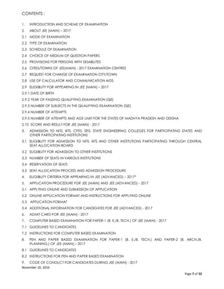Jee Main information brochure | PDF