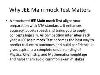 JEE Main Mock Test for Smart Exam Preparation: EaseToLearn | PPTX