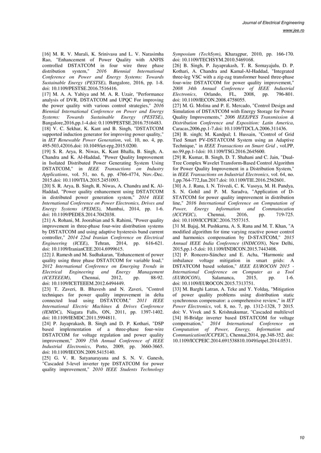 Design Modelling And Simulation Of Dstatcom For Distribution Lines For Power Quality Improvement