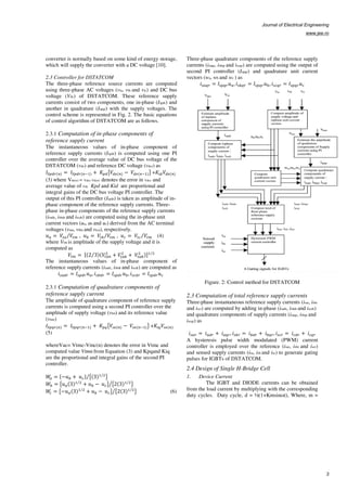 Design modelling and Simulation of DSTATCOM for distribution lines for power quality improvement ...