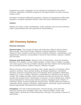 IIT JEE Mains Syllabus - Physics, Chemistry & Maths | PDF