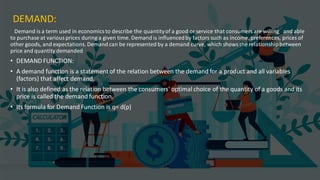 business economics of market and types of demand types of | PDF