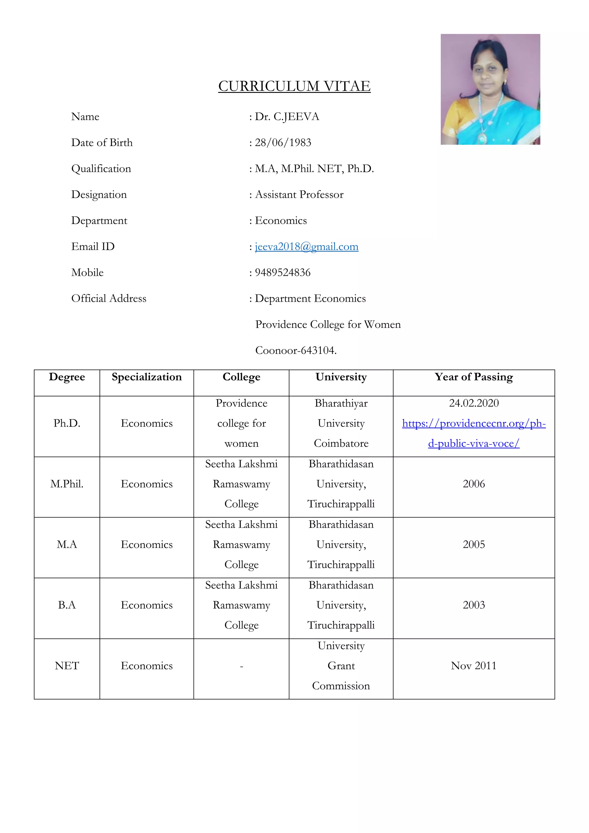Jeeva curriculm vitae | PDF