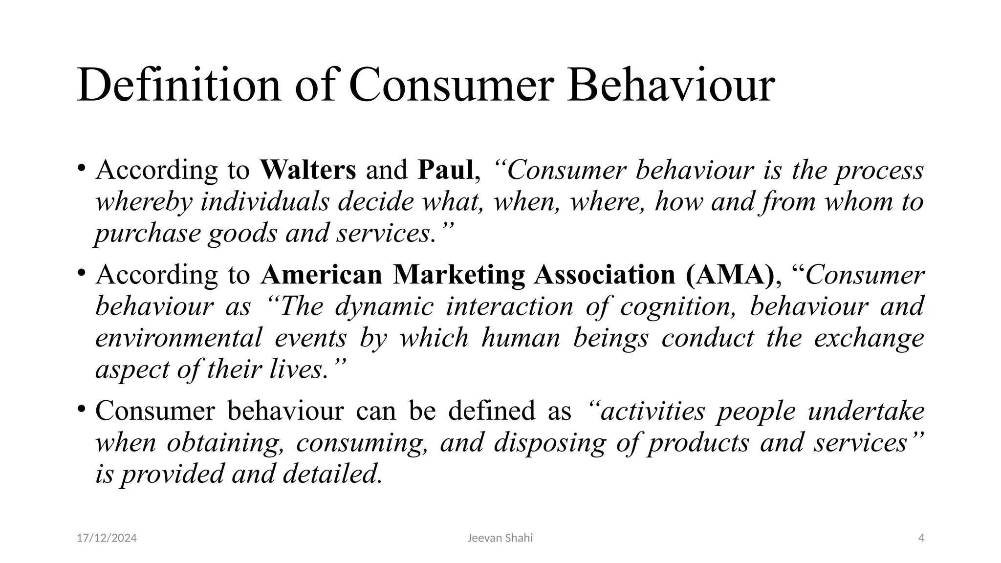 About Food Consumer Behaviours by Jeevant | PPTX