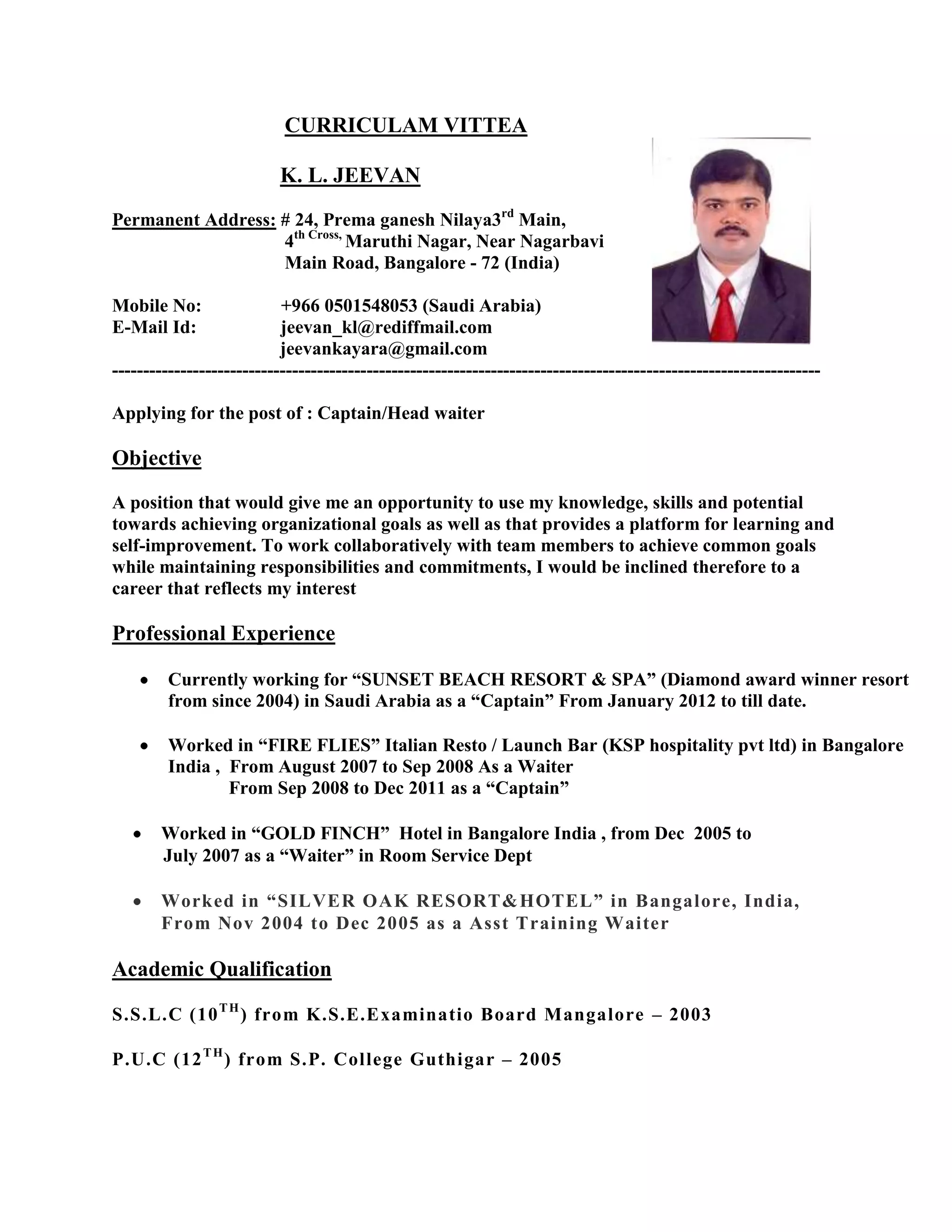 Jeevan Cv | DOCX