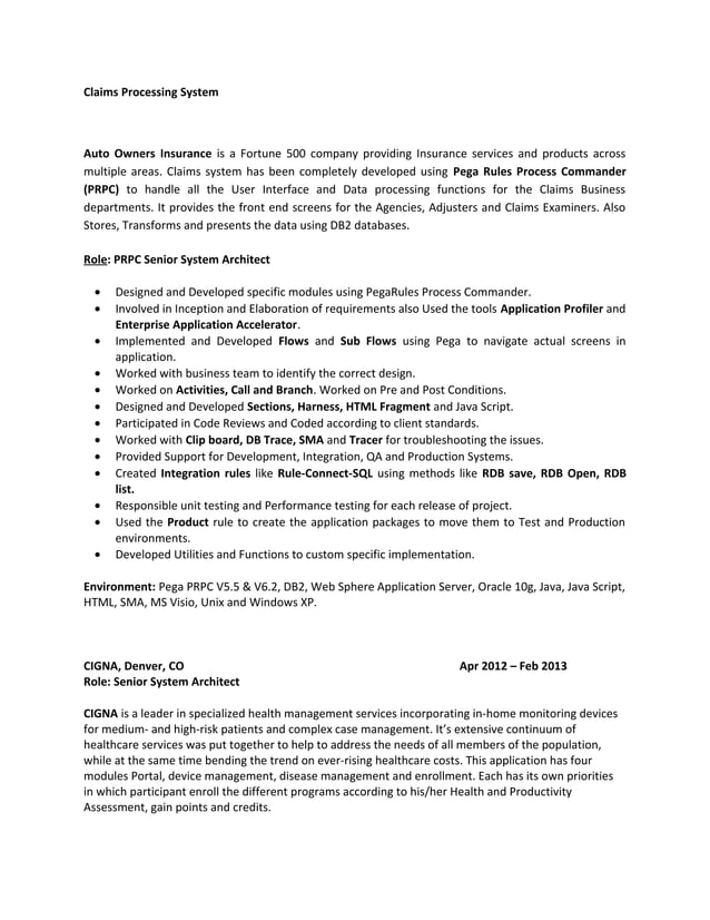 pega cssa sample Resume | DOC