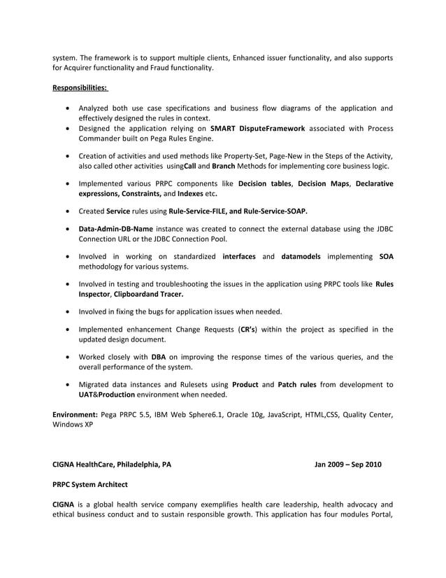 pega cssa sample Resume | DOC