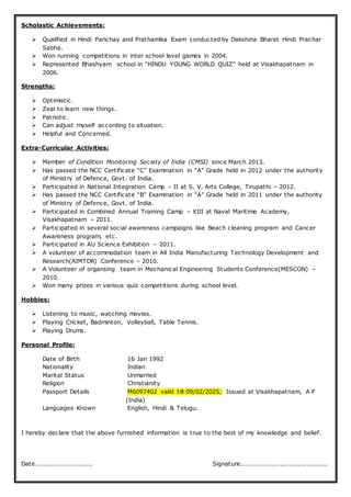 Jeevan resume | DOCX | Resume Writing and Advice | Job Search