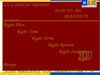 Jeevan vriddhi | PPT