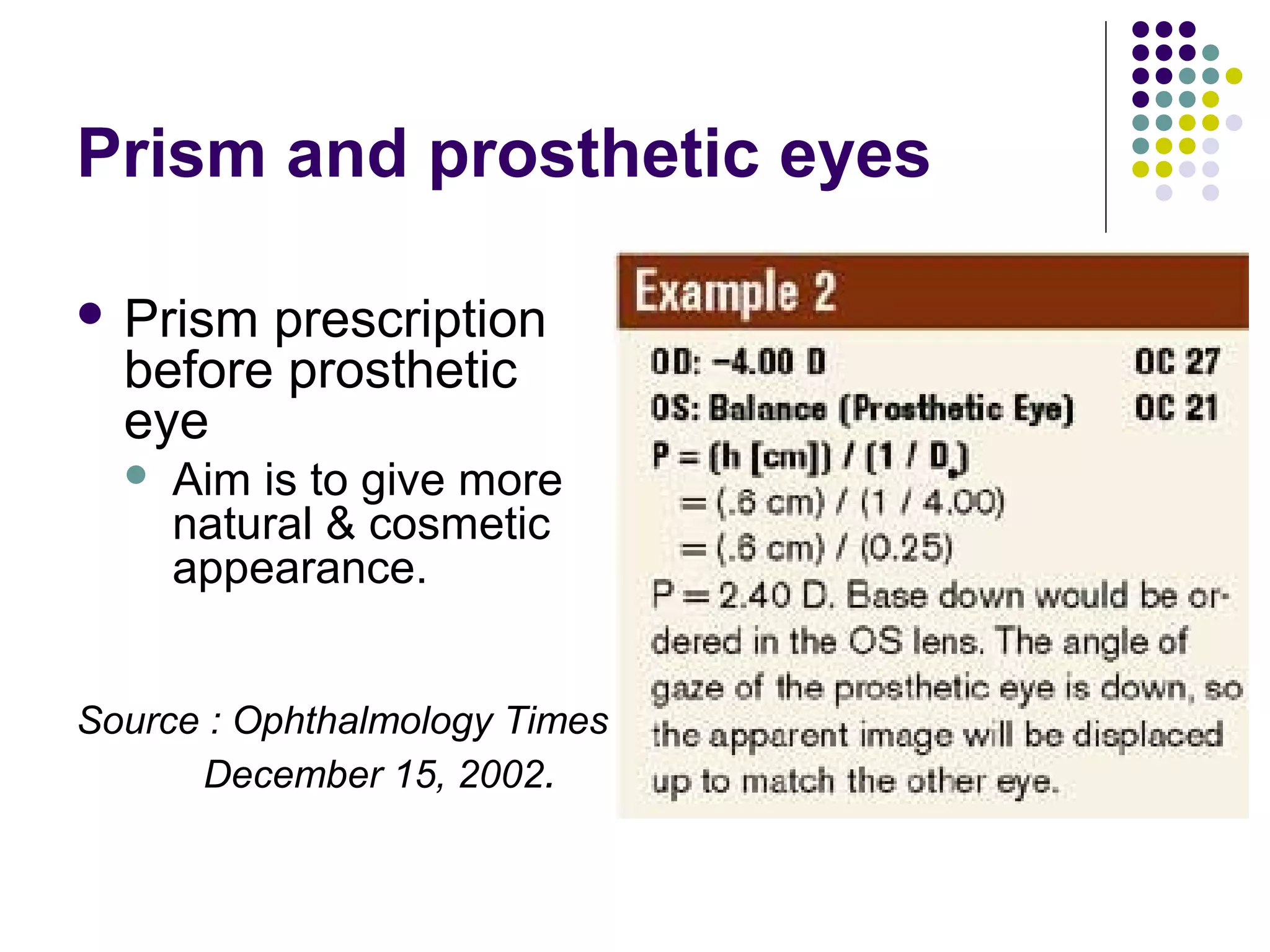 Ophthalmic Prisms: Prismatic Effects and Decentration | PPT