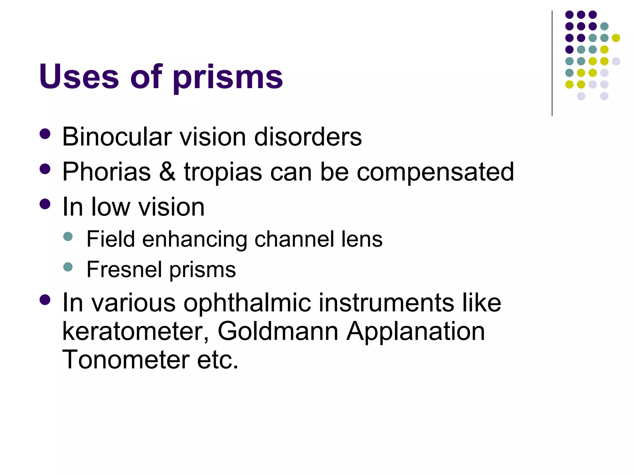 Ophthalmic Prisms: Prismatic Effects and Decentration | PPT