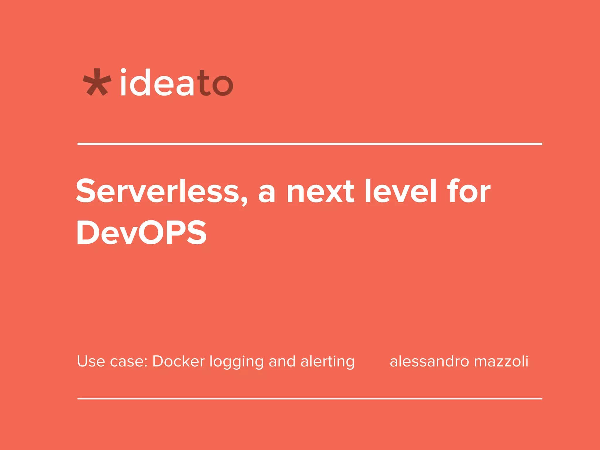 serverless, a next level for devops | PPT