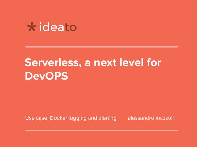 serverless, a next level for devops | PPT