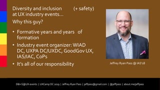 D&I+S@UX-events (Diversity and Inclusion plus Safety at User Experience ...