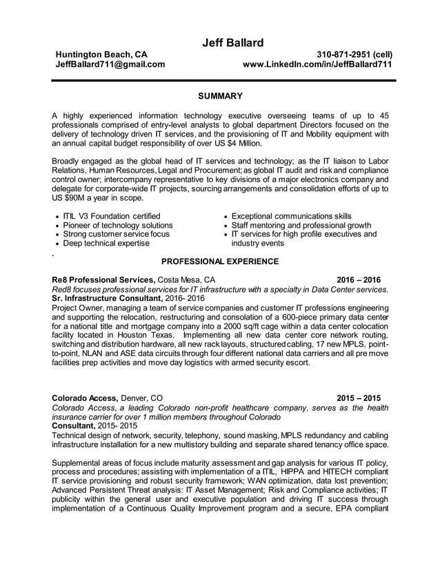 Jeff ballard resume_april_2016 | PDF