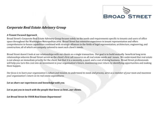 Broad Street Tenant Advisory Services | PPT