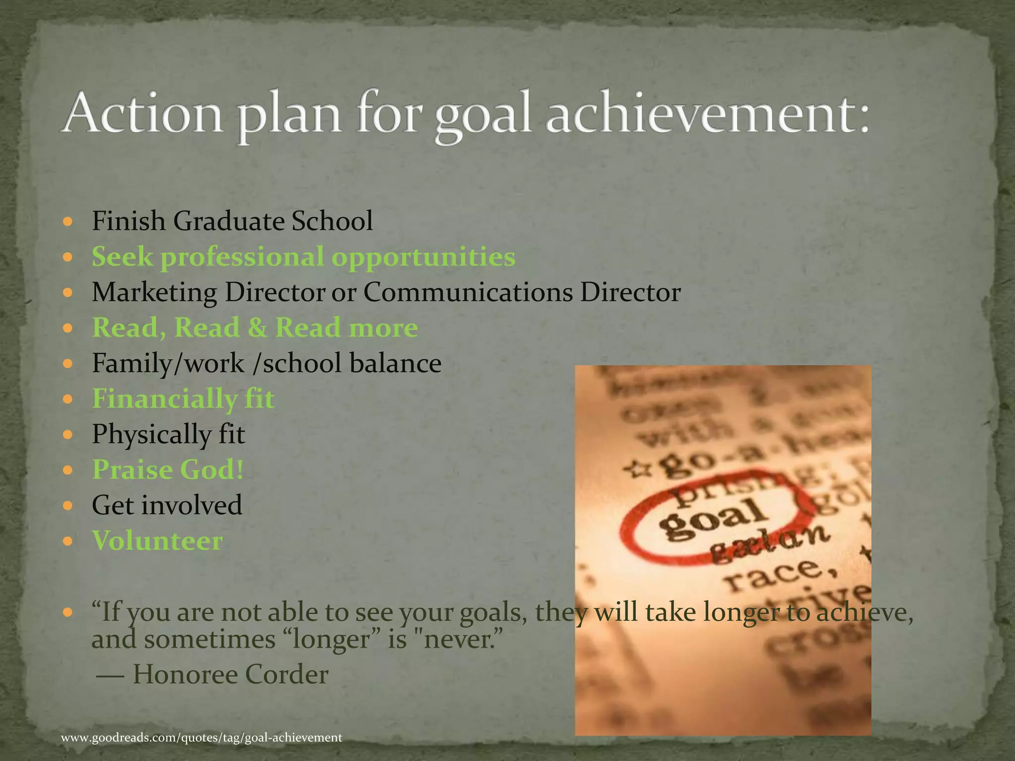 A personal guide to professional career goals | PPT