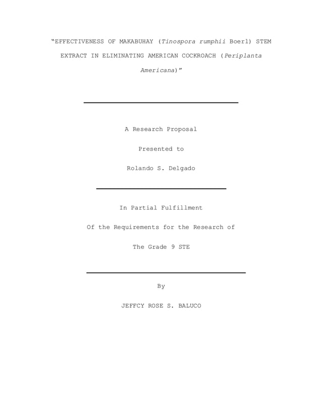 “EFFECTIVENESS OF MAKABUHAY (Tinospora rumphii Boerl) STEM EXTRACT IN ...
