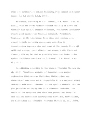 “EFFECTIVENESS OF MAKABUHAY (Tinospora rumphii Boerl) STEM EXTRACT IN ...