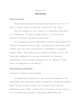 “EFFECTIVENESS OF MAKABUHAY (Tinospora rumphii Boerl) STEM EXTRACT IN ...