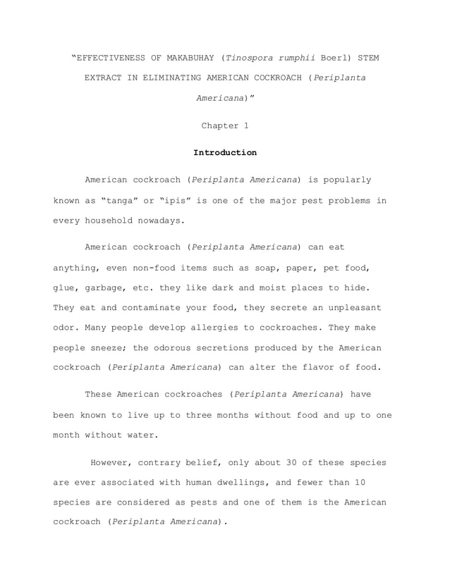 “EFFECTIVENESS OF MAKABUHAY (Tinospora rumphii Boerl) STEM EXTRACT IN ...