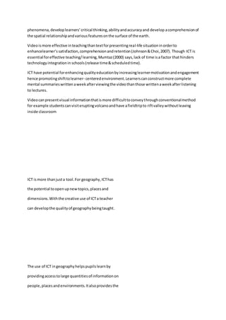 Geography Third year Assignmet | PDF