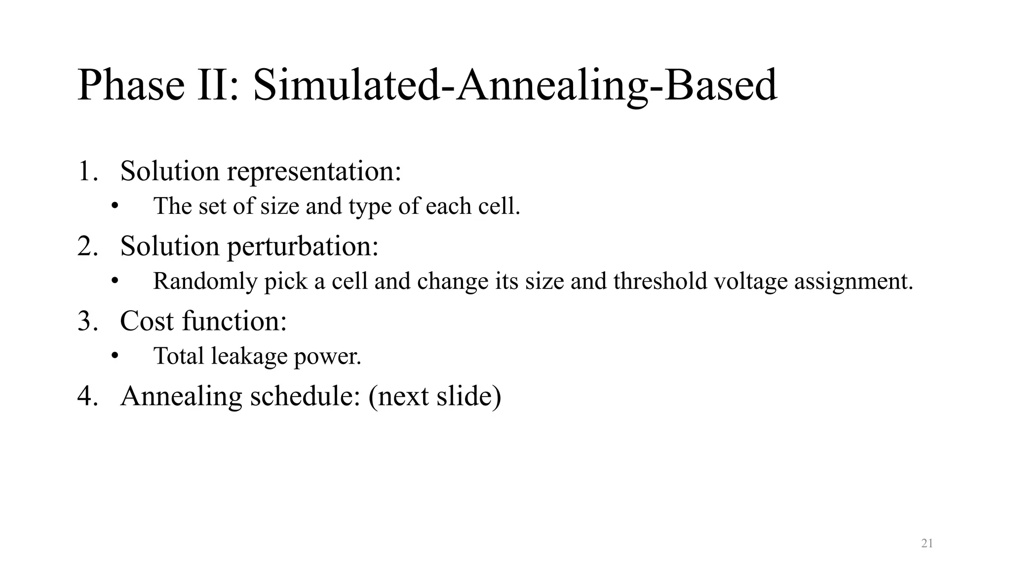 Leakage Power Minimization using SA-Based Gate Sizing and Threshold Voltage Assignment | PPTX