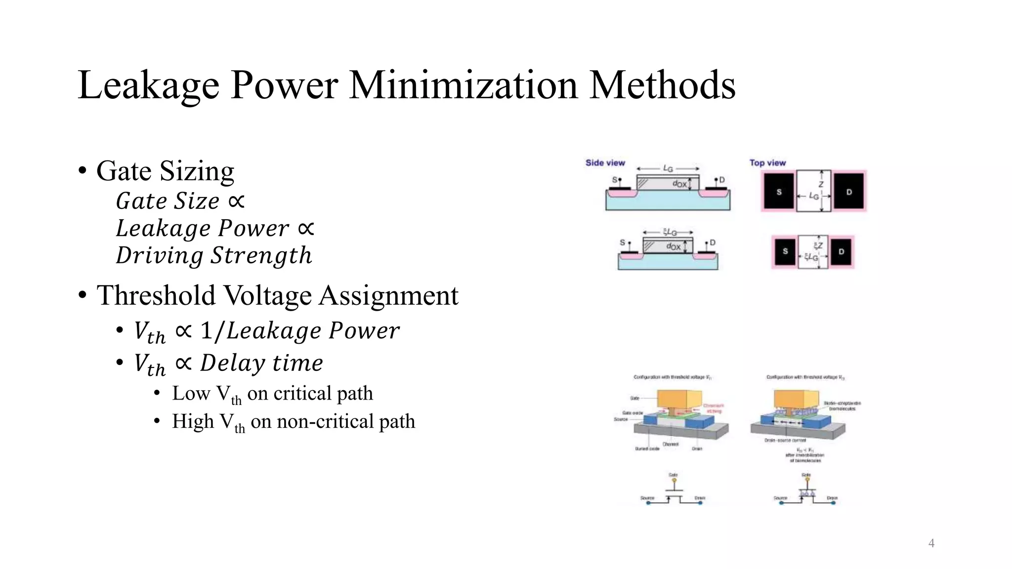 Leakage Power Minimization using SA-Based Gate Sizing and Threshold Voltage Assignment | PPTX