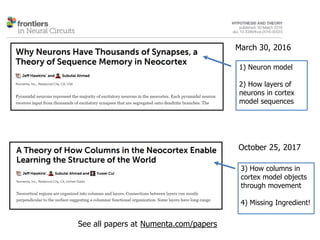 Numenta Brain Theory Discoveries of 2016/2017 by Jeff Hawkins | PPT