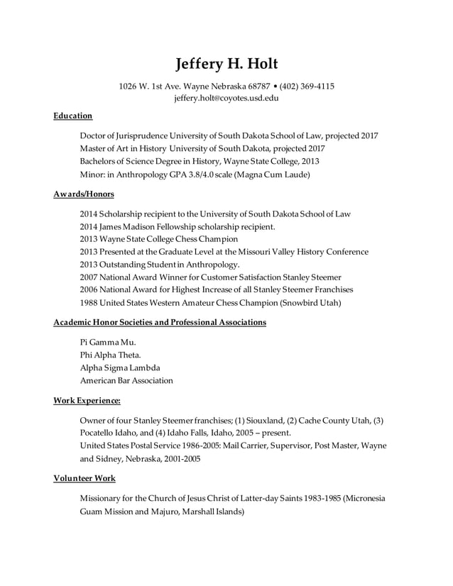 Jeff holt resume | PDF