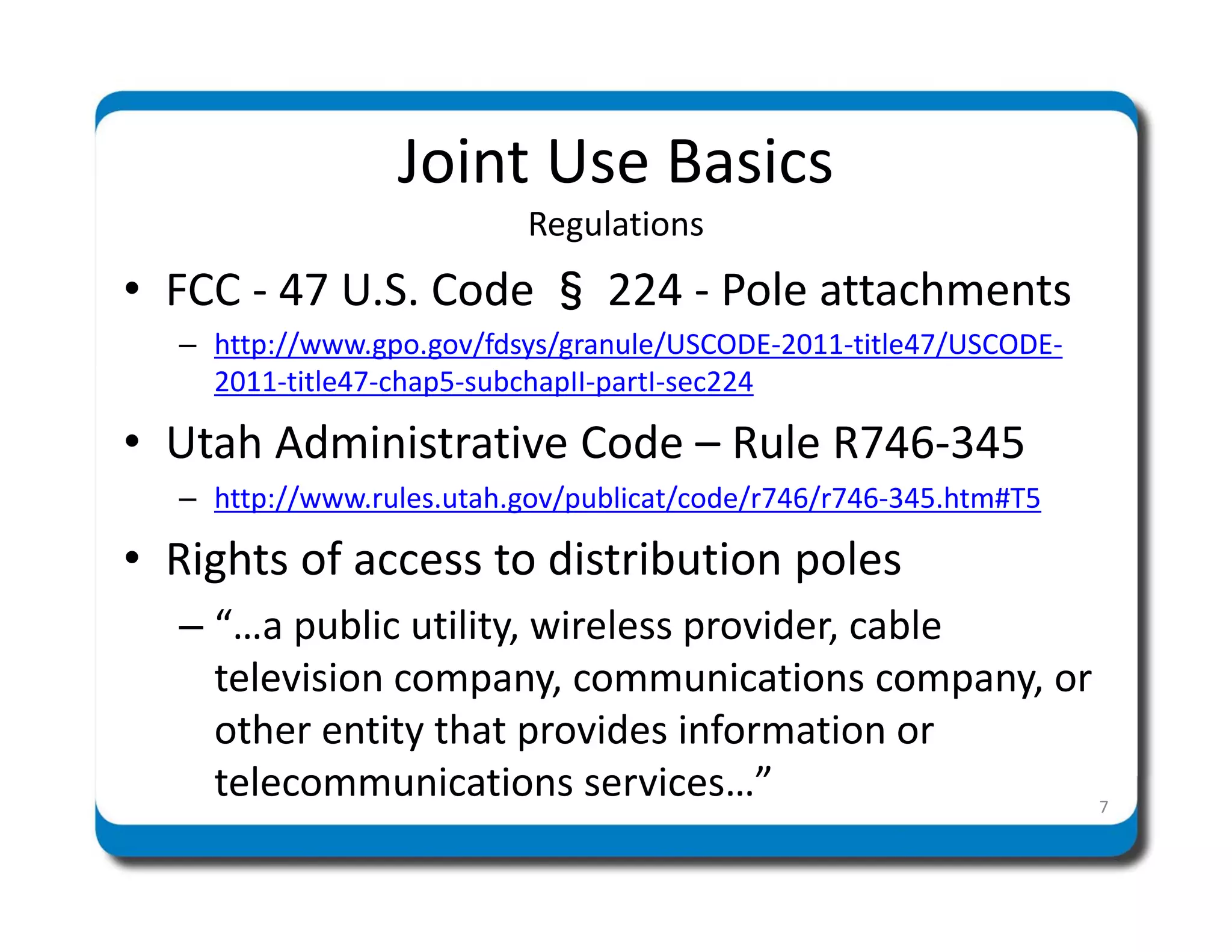 Rocky Mountain Power - Joint Use of Poles | PDF