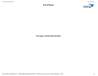 Jeffrey Guy Labelle - FINRA BrokerCheck Report | PPT