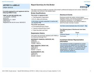 Jeffrey Guy Labelle - FINRA BrokerCheck Report | PPT